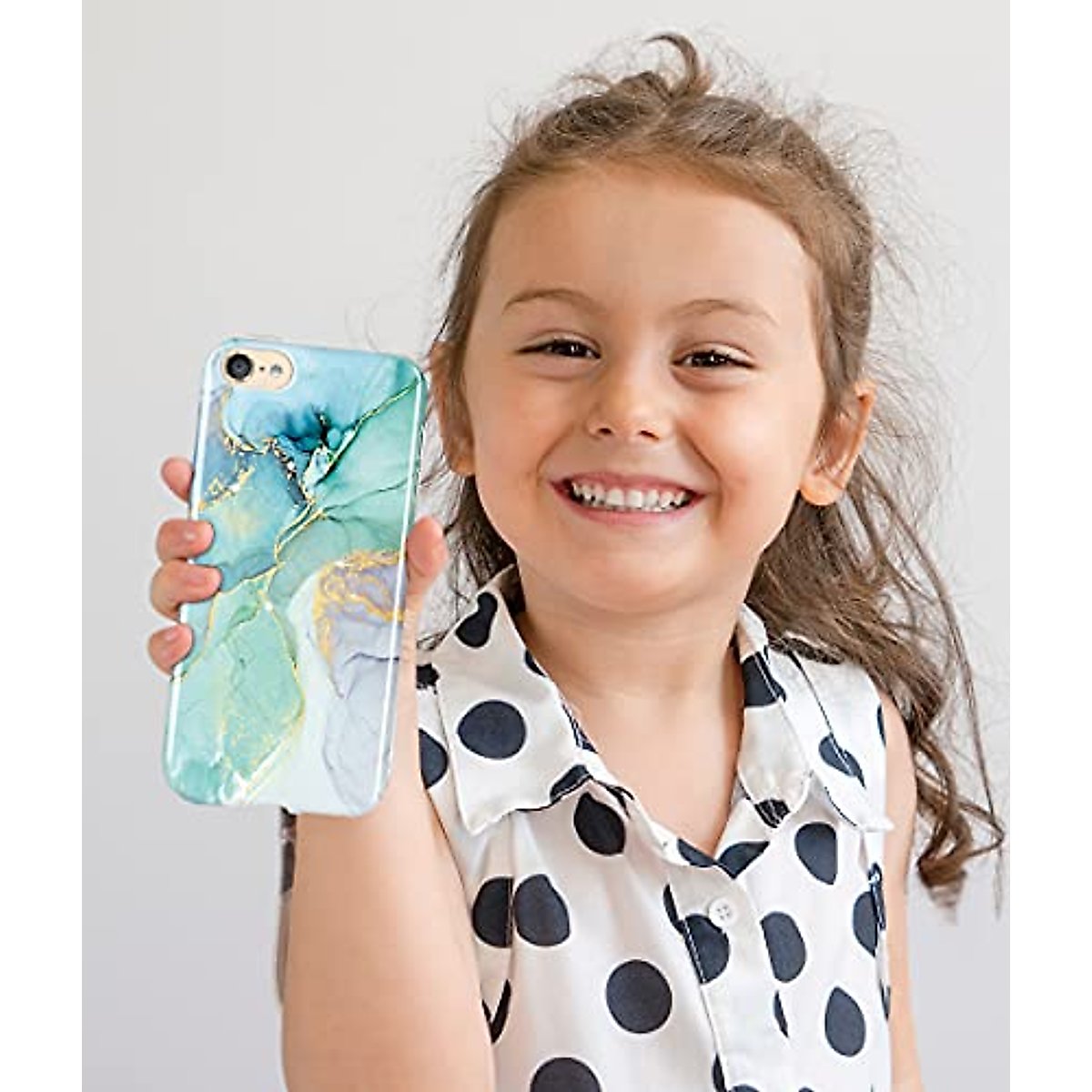 luolnh iPod Touch 7 Case,iPod Touch 6 Case,iPod Touch 5 Case,Gold Glitter Sparkle Marble Design Shockproof Soft Silicone TPU Bumper Cover Skin Case for iPod Touch 5th / 6th / 7th Gen(Abstract Mint)