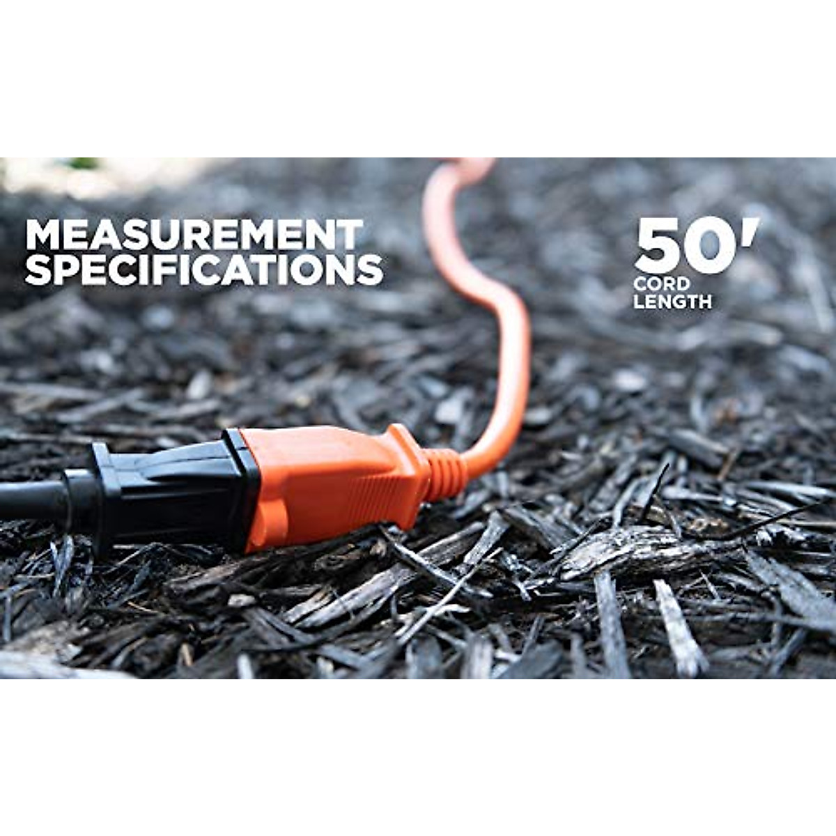 Woods Light Duty Extension Cord, 50Ft, 16 Gauge, General Purpose Cord, SJTW, Orange, 0723