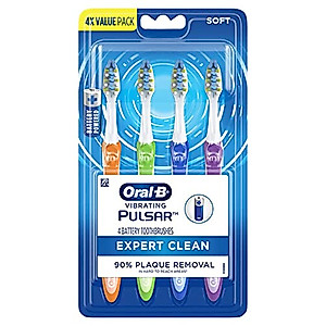 Oral-B Pulsar Expert Clean Battery Powered Toothbrush, Soft, 4 Count