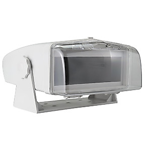 Dual Electronics MH200 Universal Gimbal Marine Radio Housing Unit, Transparent Fold-Down Door, Fully Enclosed Design, Single DIN, White