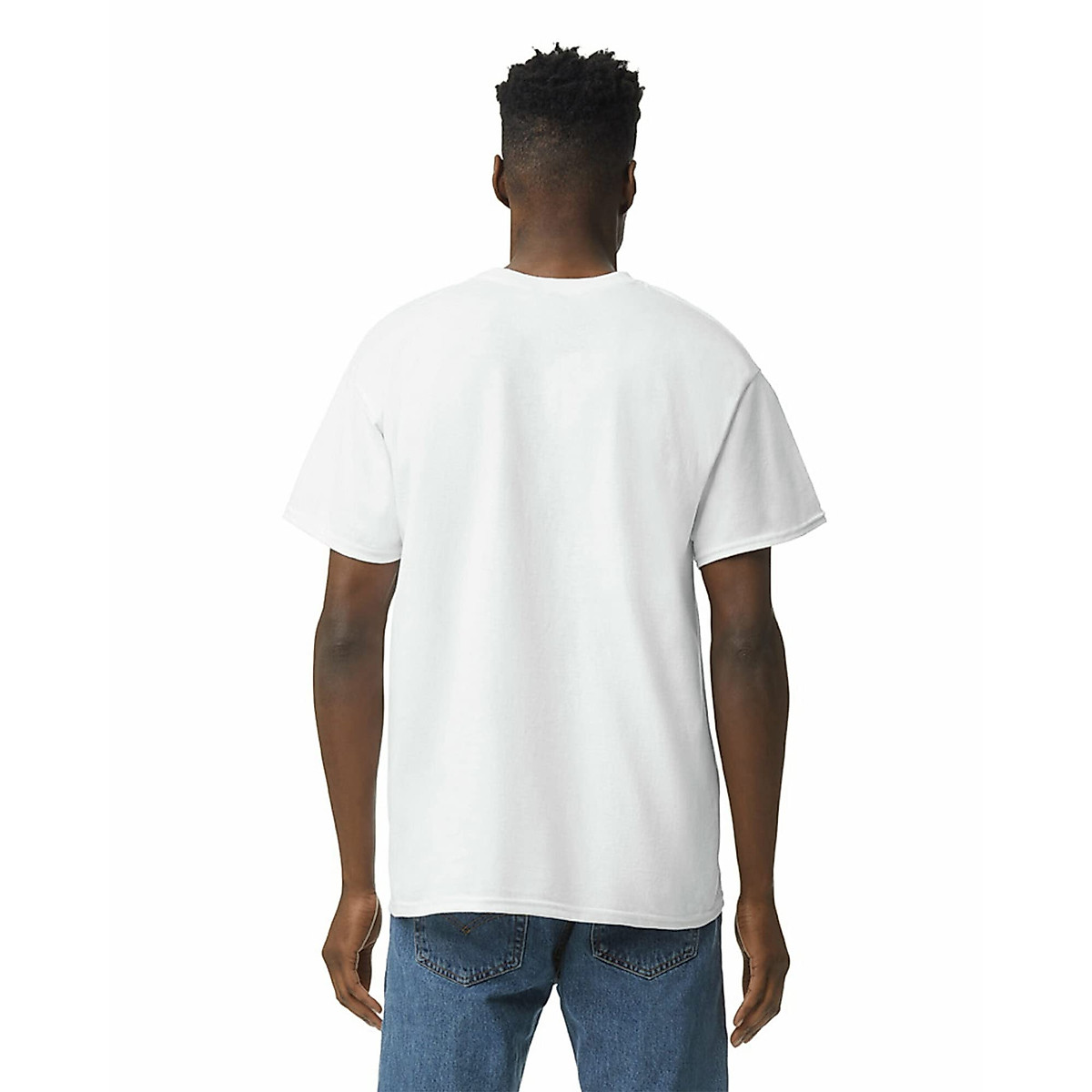 Gildan Men's Heavy Cotton T-Shirt, Style G5000, Multipack, White (10-Pack), Large