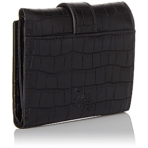 A|X Armani Exchange Women's Crocodile Pu Leather Mini Wallet, Black, OS