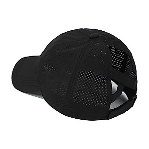 Vikodah Ponytail Baseball Cap for Women Girls,Outdoor Quick Dry Mesh Baseball Hat Adjustable Black