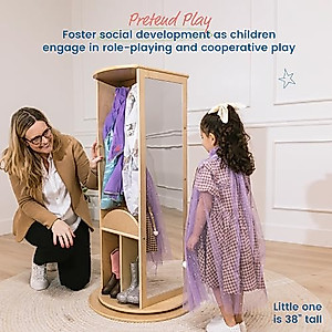 ECR4Kids Rotating Dress-Up Carousel, Costume Organizer, Natural