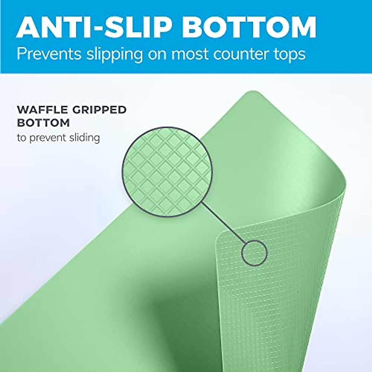 Extra Thick Pastel Flexible Plastic Cutting Board Mats with Food Icons & EZ-Grip Waffle Back, (Set of 6) Dishwasher Safe