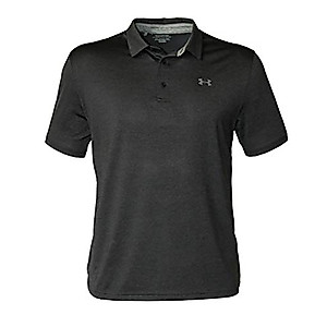 Under Armour Men's Play Off Heather Polo Shirt HeatGear Top 1351131 (Black, M)