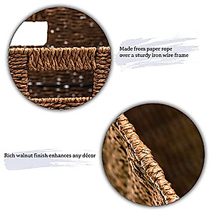 Foldable Storage Basket with Iron Wire Frame By Trademark Innovations (Set of 2)