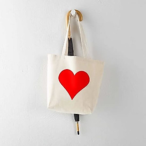 CafePress Simple Red Heart Tote Bag Natural Canvas Tote Bag, Reusable Shopping Bag