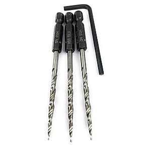 FTG USA Countersink Drill Bit Set 6 Pc #6 (9/64") Wood Countersink Drill Bit Pro Pack Countersink Set, with 3 Replacement Tapered Countersink Bit #6(9/64"), 1 Stop Collar, Hex Wrench