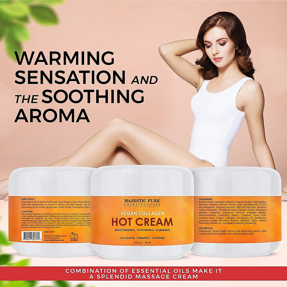 Majestic Pure, Moisturizing Cream (4 Oz, Hot Cream)