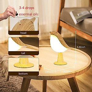 Xhope4u Small Cordless Bedside Lamp, Bird Lamp Touch Sensor, LED Table Lamp with Touch Dimmer,3 Level Brightness Nightstand Lamps, Rechargered Desk Lamp for Bedroom, Office, College Dorm Room