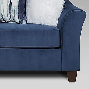 Roundhill Furniture Camero Fabric Pillowback Sofa, Navy Blue