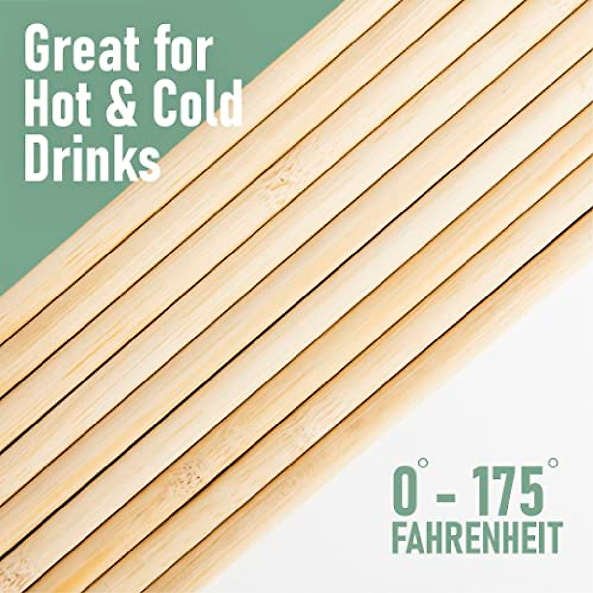 Thick & Heavy-Duty Compostable Bamboo Straws - Disposable & Biodegradable Straws for Cocktail Parties, Wedding, Barbeques, Coffee & On-the-Go Drinks by Taümo