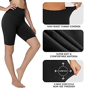 GAYHAY High Waisted Biker Shorts for Women - 8"/5"/3" Soft Black Spandex Shorts for Workout Volleyball Yoga Dance