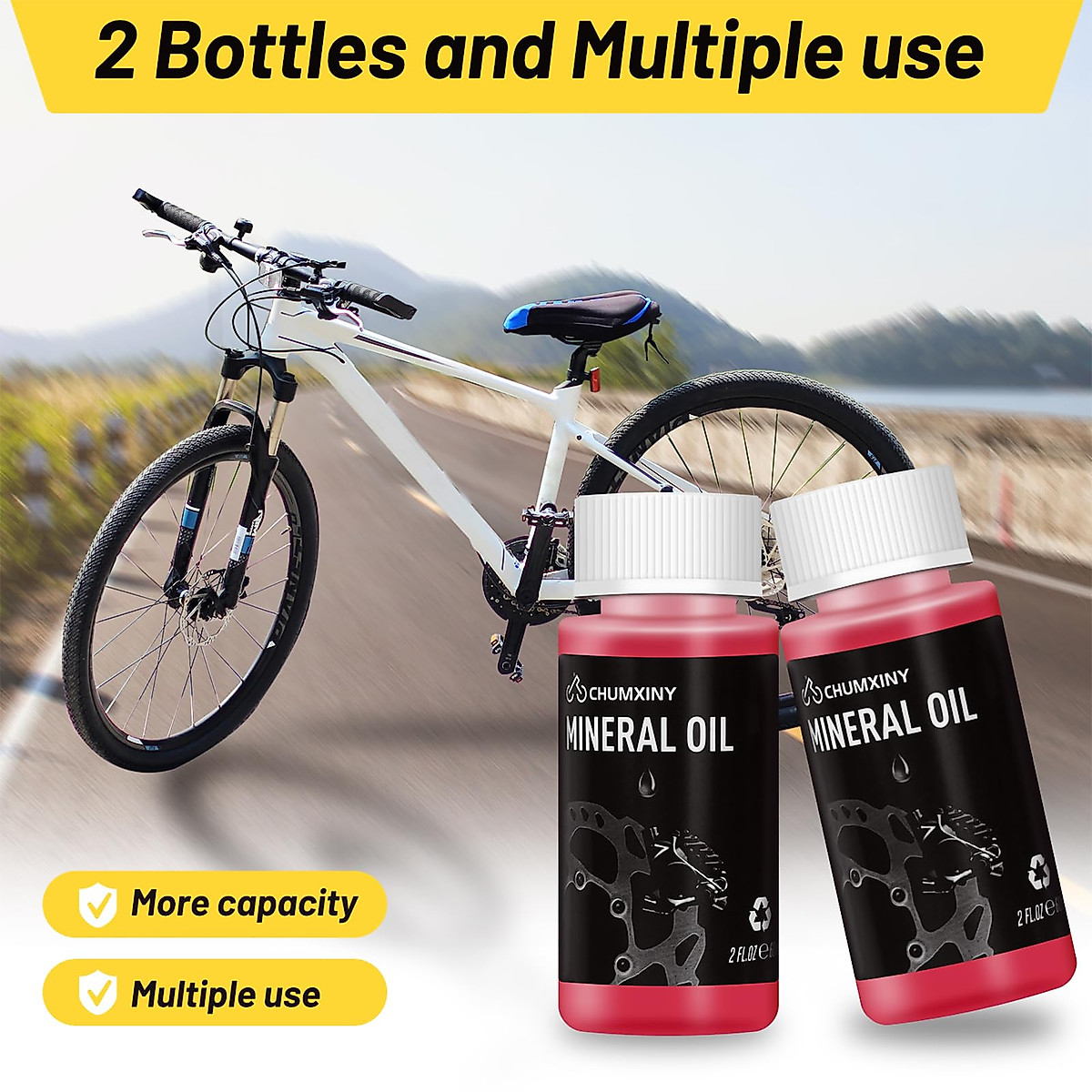 CHUMXINY Brake Bleed Kit for Shimano, TEKTRO Hydraulic Disc Brakes, Including High Performance Mineral Brake Fluid (120ml)