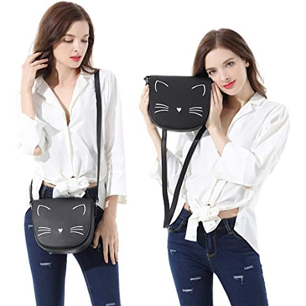 Cute Purses for Teen Girls Small Purse and Crossbody Bags for Women with Chain Strap,Fashion Preteen Purses Cat Black