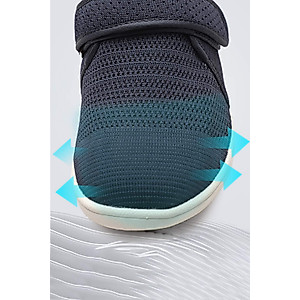 ZUMEIJIA Women's Diabetic Shoes for Women Casual Adjustable Walking Shoes Wide Shoes for Elderly Swollen Feet Non-Slip Air Cushion Bottom Fattening and Widening Blue 10