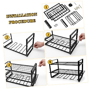 Hohopeti Drill Holder Storage Shelves Screwdriver Multifunctional Storage Rack Tool Room Supplies Garage Shelving Tools Shelves Tool Organizer and Storage Garage Tool Organizer Carbon Steel