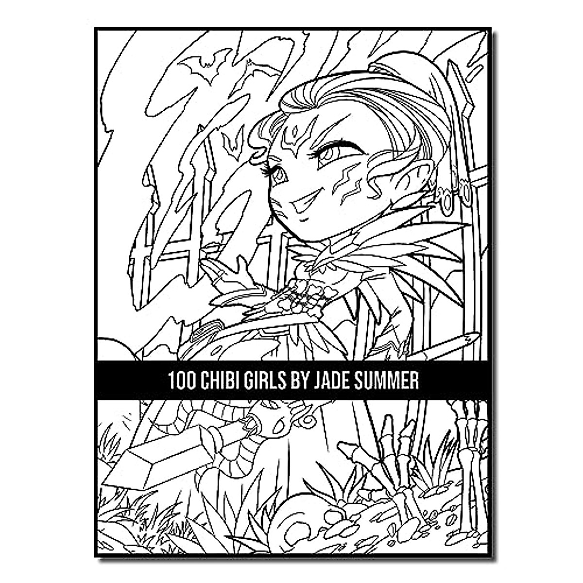 100 Chibi Girls: An Adult Coloring Book Collection with Cute Girls, Fantasy, Horror, Christmas, and More!