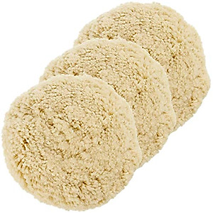 TCP Global -(Pack of 3) - 8" 100% Wool Hook & Loop Grip Buffing Pad for Compound Cutting & Polishing for Automotive, Marine and Epoxies