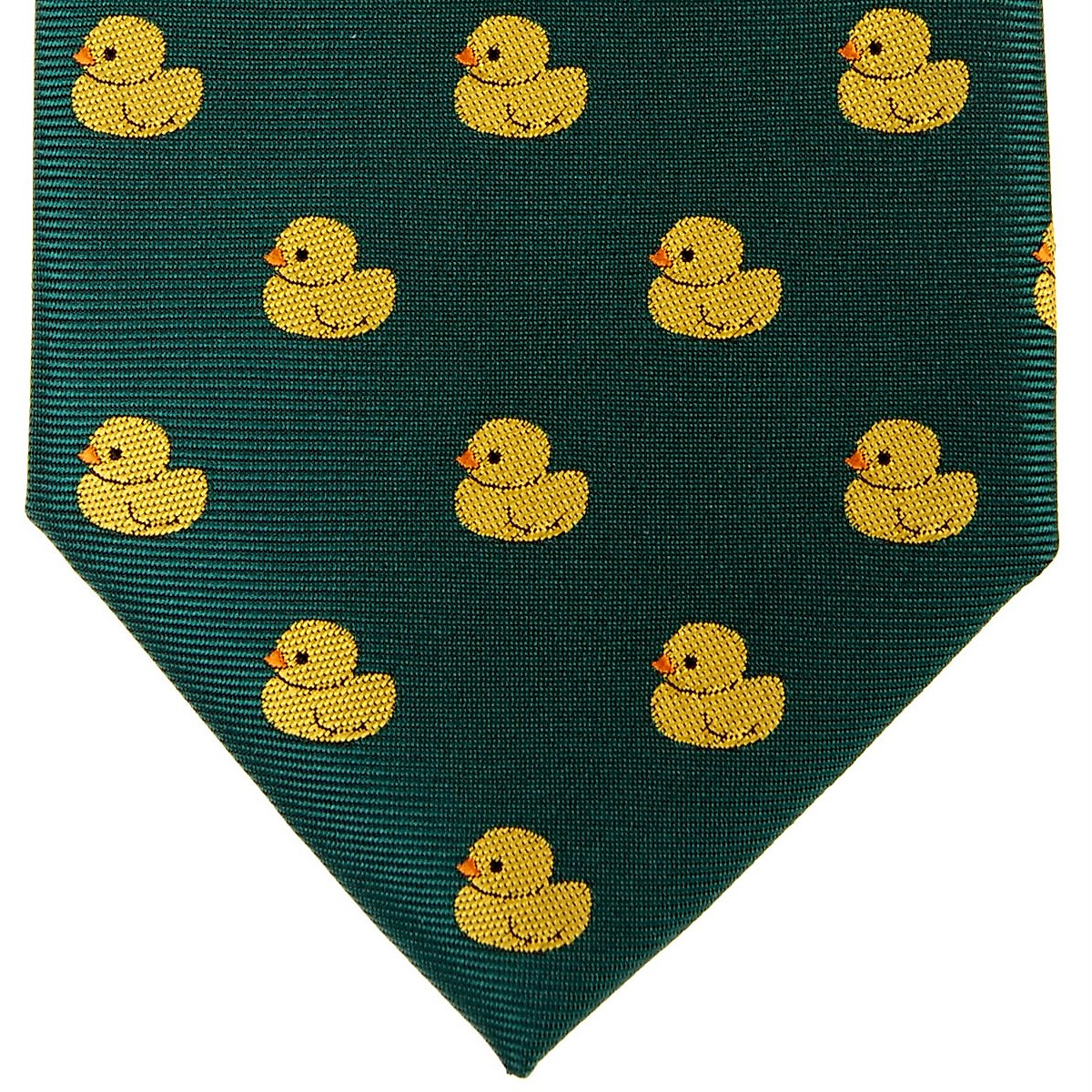 Retreez Classic Rubber Duck Woven Microfiber Men's Tie - Green