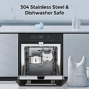 Cat Water Fountain with Water Level Window and LED Light, Automatic Pet Water Fountain Cat Dog Water Dispenser, 2.5L/84Oz Water Fountain Stainless Steel with 3 Replacement Filters for Multiple Pets