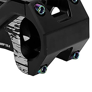 50mm Bike Stem, Short Handlebar Stem Cool Modeling Anodized Bright CNC Machining Sturdy for Road Bike for Mountain Bike(Black)