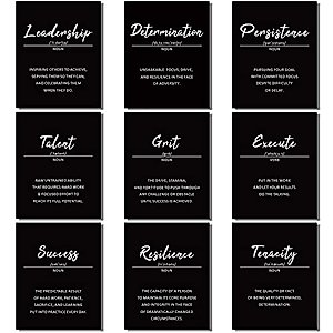 9 Pieces Inspirational Phrases Wall Art Prints Motivational Sayings Quote Posters Positive Prints Decorations for Teens Adults Living Room Office Classroom College Decoration, Unframed, 8 x 10 Inch