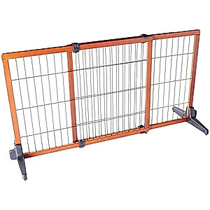 Carlson Extra Tall 70-Inch Wide Adjustable Freestanding Pet Gate, Premium Wood (2870 DS)