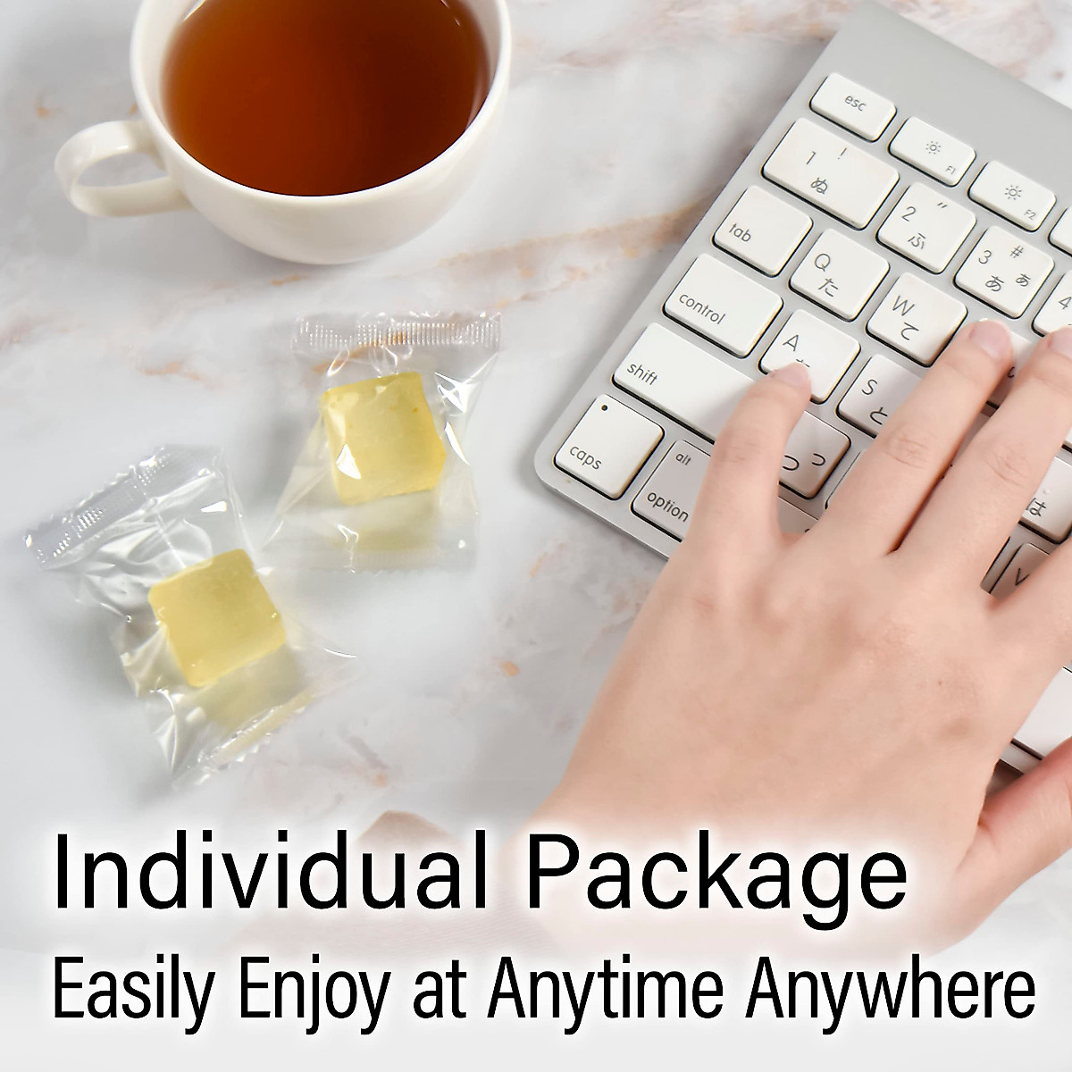 YAMASAN KYOTO UJI Yuzu Mochi Candy - Yuzu Citrus Japanese Candy - Japanese Sweets with Aromatic Flavor of Kito Yuzu and Plant-Based Kanten Agar(300g)