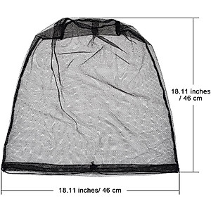 2 Pack Head Net Face Mesh Head Cover for Outdoor Lovers Protect from Fly Screen Mosquito Gnat and Other Flies (Regular Size, Black)