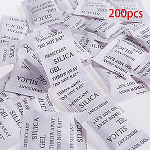 200 Pcs Food Grade Security Silica Gel Desiccant Pack Moisture Absorber Dehumidifier (size:200 pcs)