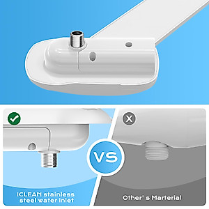Bidet Attachments, Dual Nozzle (Feminine and Rear Wash) Non-Electric Bidet Attachment for Toilet Seat, Adjustable Water Pressure, Ease of Installation (Classic White Style)