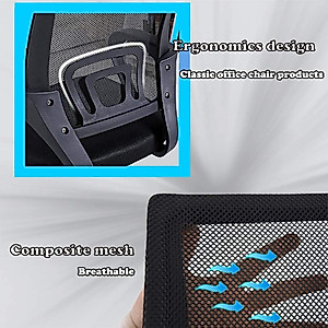 Office Chair Ergonomic Cheap Desk Chair Mesh Computer Chair Lumbar Support Modern Executive Adjustable Stool Rolling Swivel Chair for Back Pain, Black