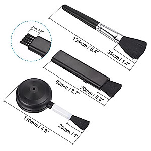 PATIKIL Keyboard Cleaning Brush, 3 Pack Double Head Telescopic Type Window Groove Cleaning Brush, for Laptop Computer Keyboard Window Black