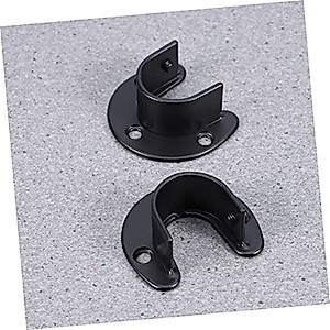 Cabilock 8pcs Curtain Rods Holders Shower Curtain Holders Shower Rod Holder Rod End Supports Metal Rod Socket Closet Rod Holder Stainless Steel Clothline Pole Pedestals Cloth Rod Holder