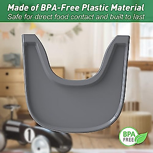 BPA-Free Plastic High Chair Tray Compatible with Stokke Tripp Trapp Chair - Shining Surface and Stronger Suction Power - Accessories for Stokke Tripp Trapp Chair (Grey)