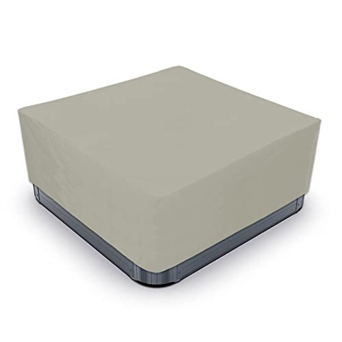 RTMX&kk Outdoor Square Hot Tub Cover Waterproof 210D Oxford Fabric UV Protection Garden SPA Cover for Hot Tub,Beige,220x220x90cm