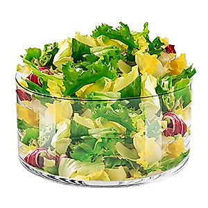 Krosno Glass Salad Bowl | 9.4" | Glamour Collection | Perfect for Home, Restaurants and Parties | Fridge Safe