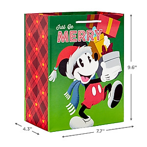 Hallmark Mickey and Minnie Christmas Gift Bags in Assorted Sizes (4 Bags: 2 Medium 9", 2 Large 13") for Kids, Grandchildren, Disney Fans and Collectors