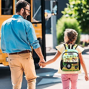 Glaphy Custom Kid's Name Backpack, Farm Animals Cow Horse Cartoon Toddler Backpack for Daycare Travel, Personalized Name Preschool Bookbags for Boys Girls