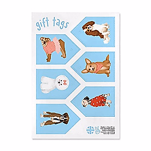 CENTRAL 23 - Blue Wrapping Paper Sheets - Puppy Dogs - 6 Gift Wrap Sheets - Birthday GiftWrap - Recyclable