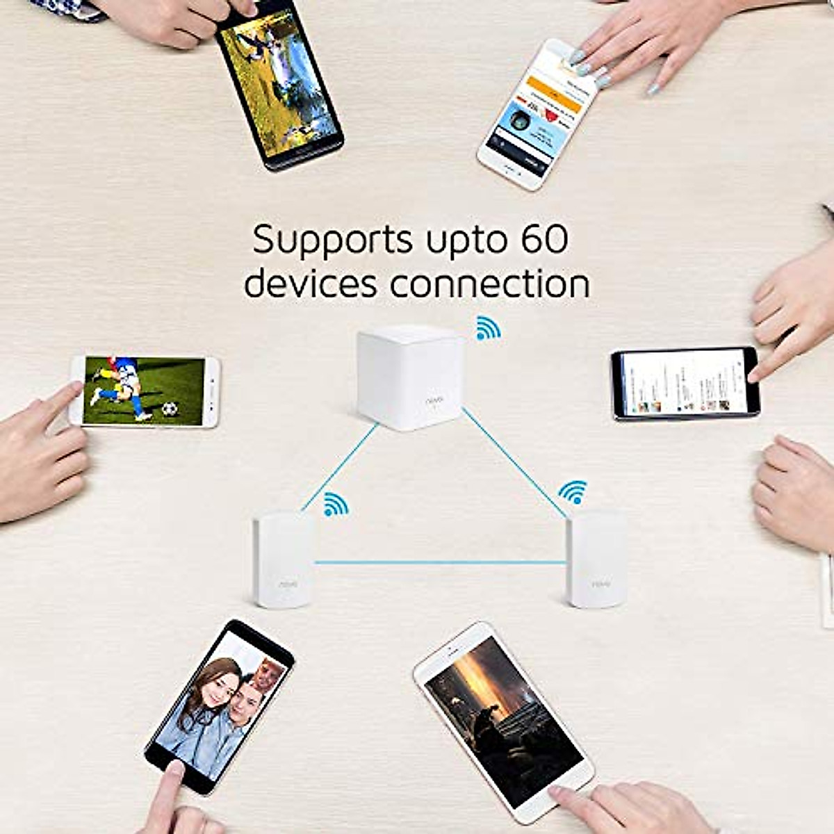 Tenda Nova AC Tri Band Mesh WiFi 5 System, White, 3/Pack (NOVA MW12 3PK)