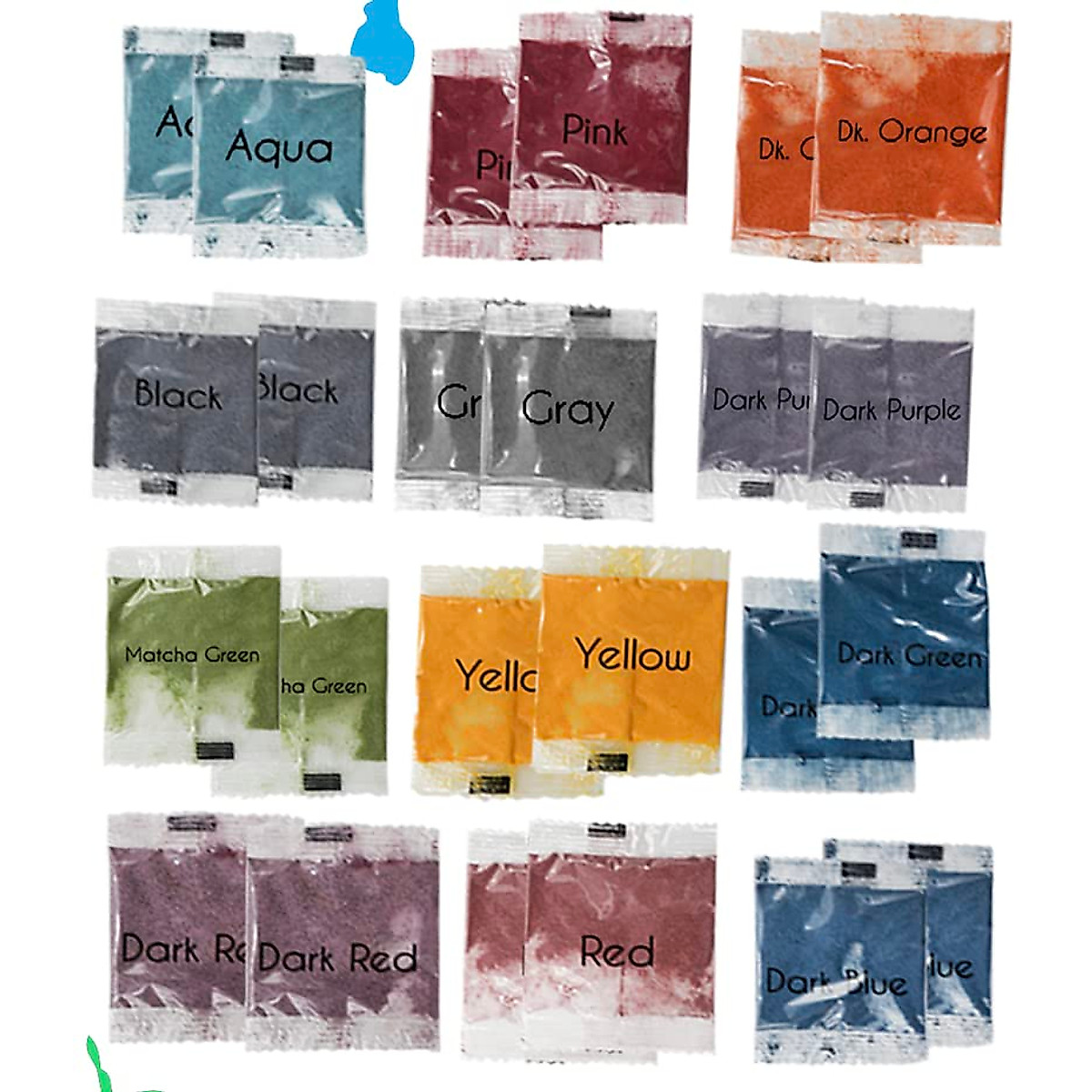 2X Tie Dye Powder │Tie Dye Powder Refills for Tie Dying │Fabric Dyes │12 Colors Tie Dye Powder 24 Total Dye Packets│2X Refills for Tie Dye │Mesi Colorz Tie Dye Refills