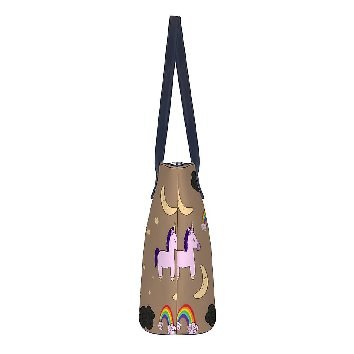 Cartoon Style Unicorn Women's Tote Bag PU Leather Shoulder Bag Handbags Purse For Work Shopping Travel