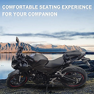 SKYJDM Foldable Passenger Motorcycle Gel Rear Seat Cushion, 3D Honeycomb Structure Shock Absorption & Breathable Motorcycle Gel Seat Rear Pad for Long Rides (S)