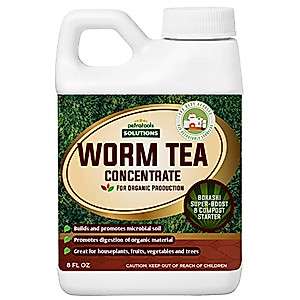 Worm Tea for Gardening Soil - Worm Tea Fertilizer Liquid - Worm Castings, Earthworm Casting Manure Fertilizer - Earthworm Tea Worm Castings - PetraTools Worm Casting Concentrate (8 Oz)