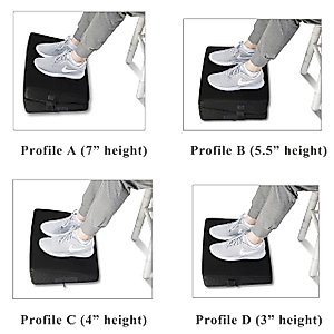 InteVision 4-in-1 Footrest for Added Height - Premium Foam Foot Cushion Works Great for Under Desk or bar - Will not Slide on Any Surface