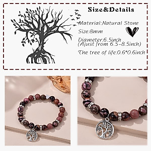 Mothers Day Gifts for Nana,Nana Gifts,Tree of Life Nana Bracelet Natural Stone Bracelet Gifts for Nana from Granddaughter Grandson