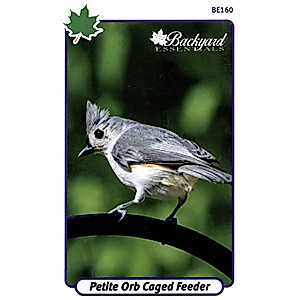 Backyard Essentials Orb Caged Seed Feeder for Wild Birds, Petite Orb Caged Seed Feeder for Outdoors